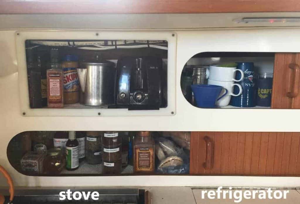 Real-Life Monohull Galley Storage - The Boat Galley