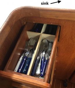 Real-Life Monohull Galley Storage - The Boat Galley